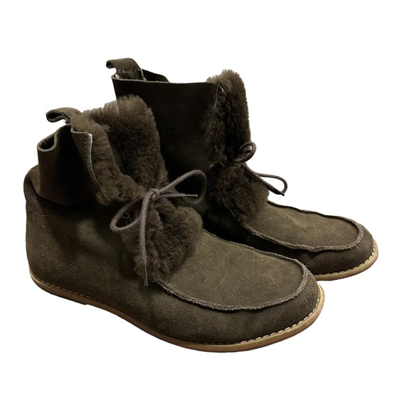 Emu | Shoes | Emu Leather And Fur Brown Ankle Boots Size 7 | Poshmark